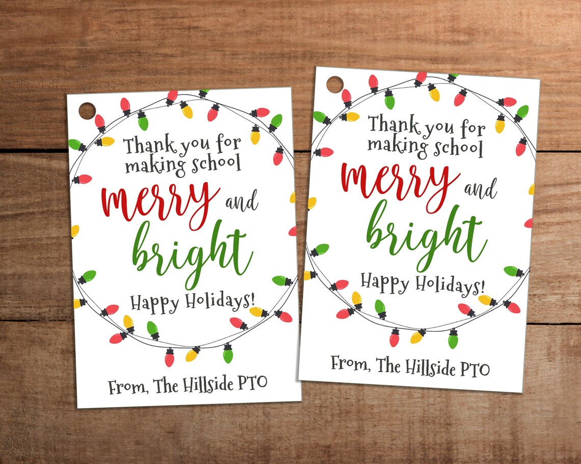 Christmas Thank You Gift Tag Printable for Teacher School - Etsy