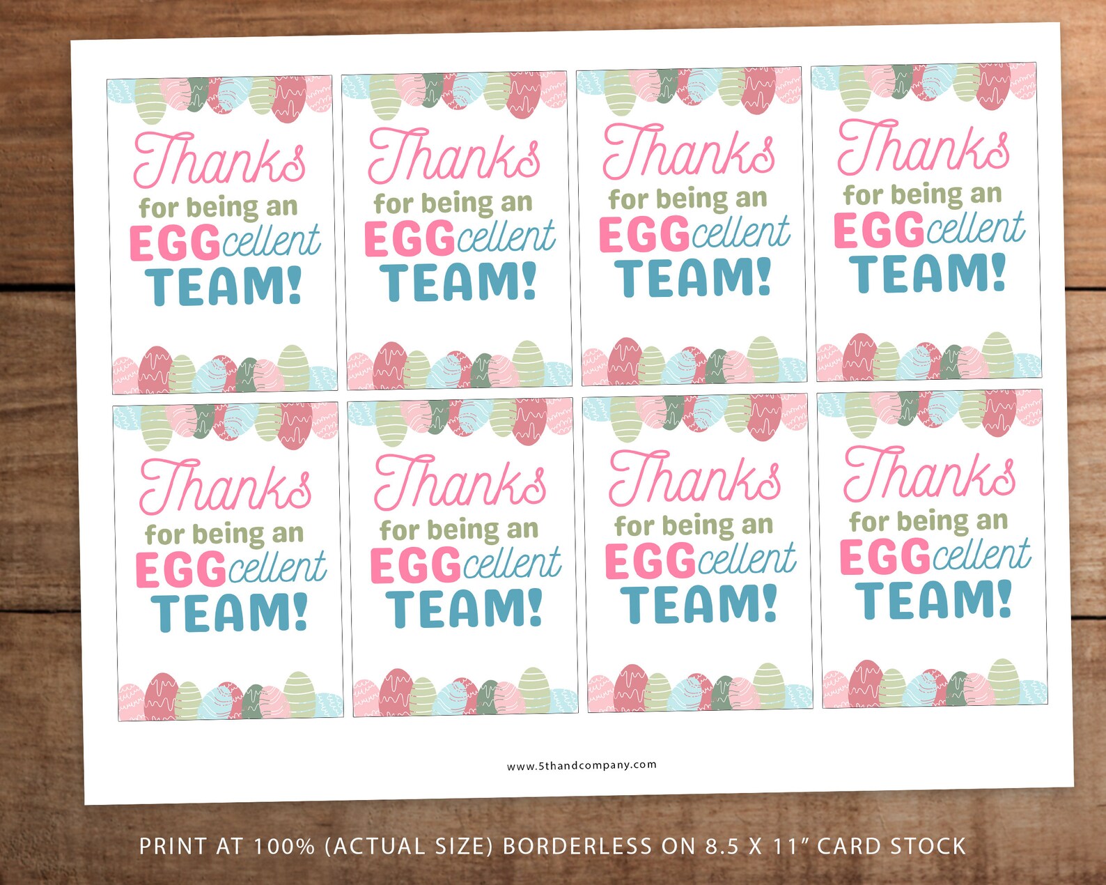 Thanks for Being an Eggcellent Team Easter Basket Gift Tag for Employee ...