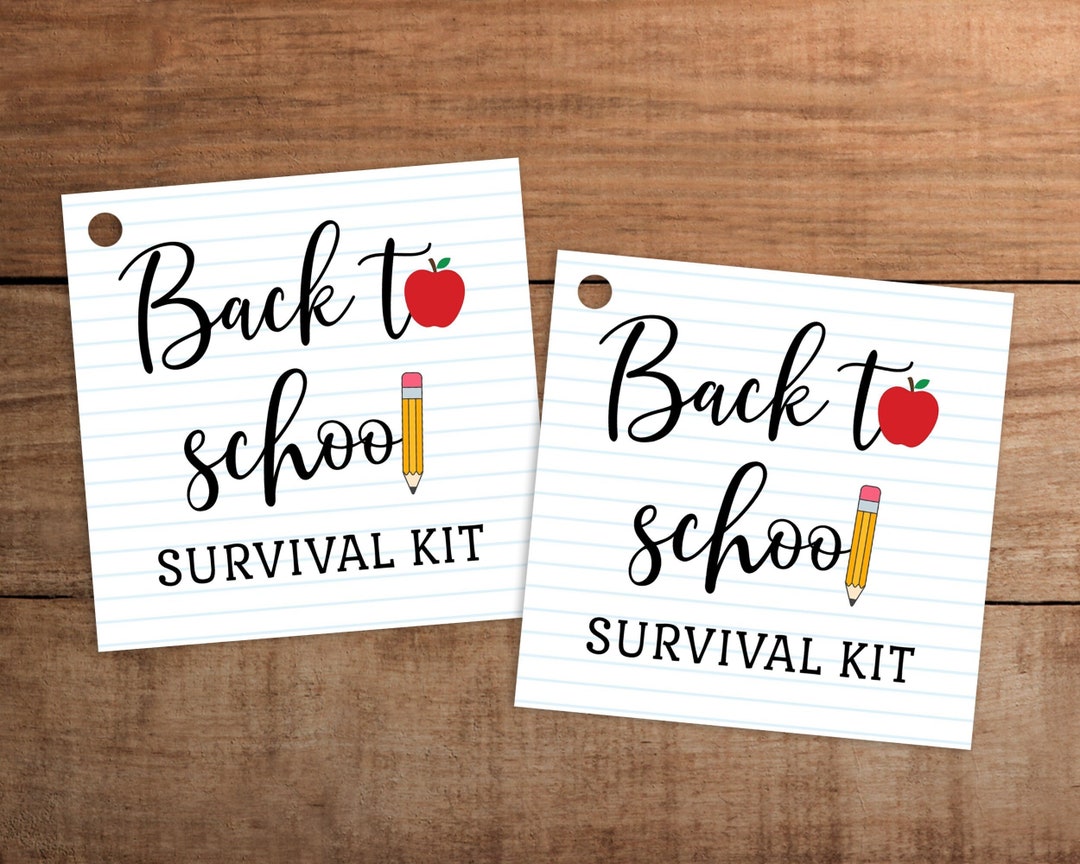 Back to School Survival Kit Gift Tag Printable for Teacher Staff ...