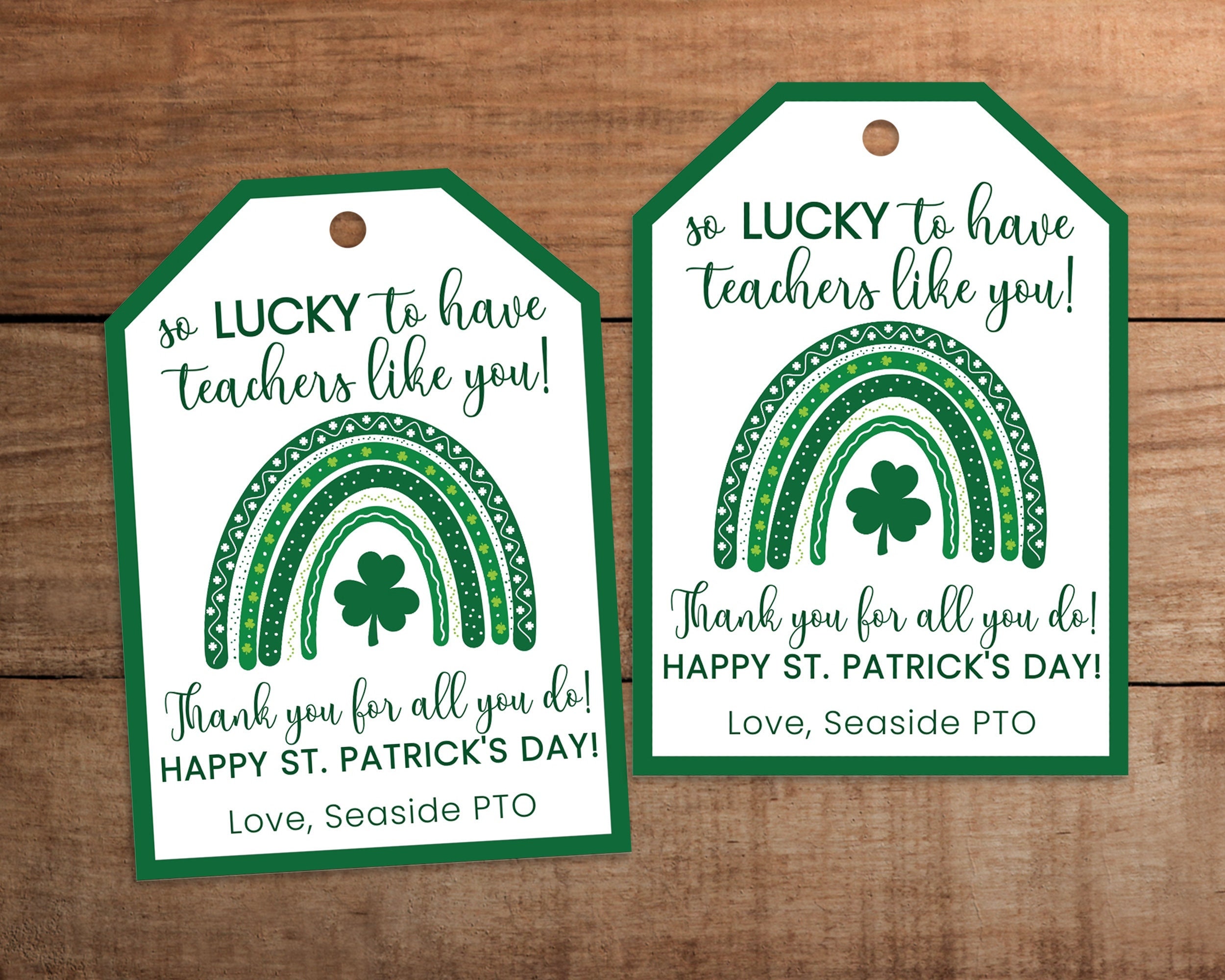 Editable St. Patrick's Day Thank You Gift Tag Printable - Etsy