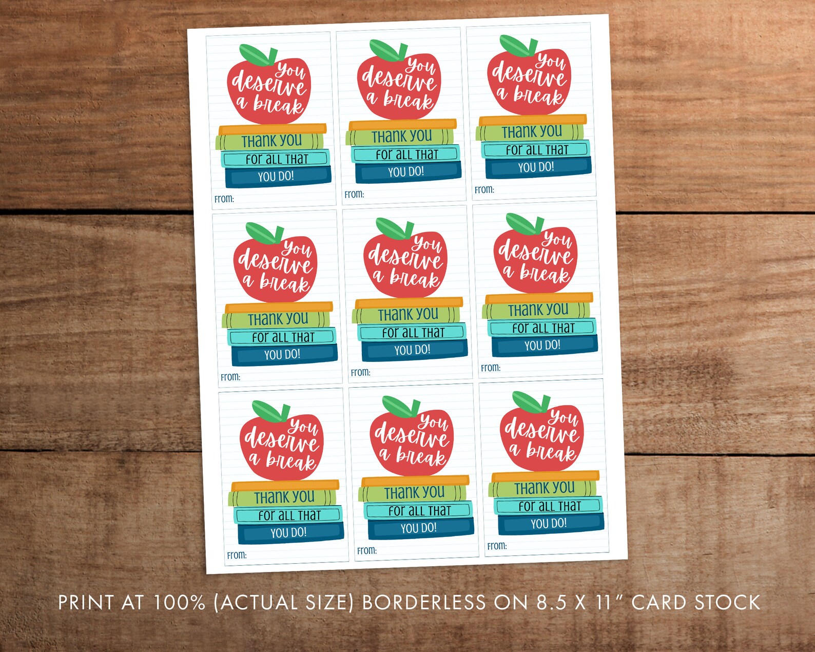 Teacher and School Staff Appreciation Gift Tag Printable You - Etsy