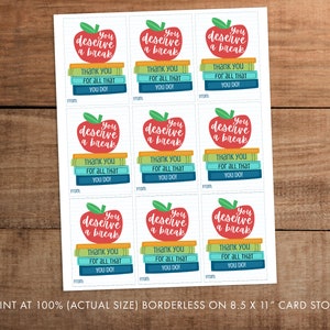 Teacher and School Staff Appreciation Gift Tag Printable You - Etsy