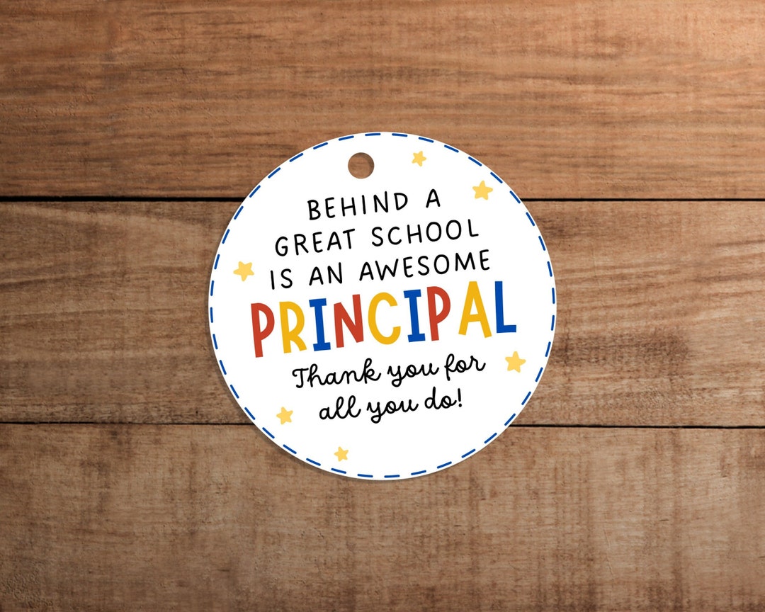 School Principal Appreciation Gift Tag Thank You Printable - Etsy