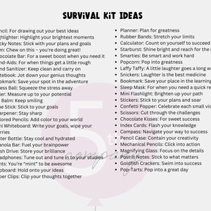 4x6" Editable High School Survival Kit Card Printable Welcome Back to ...