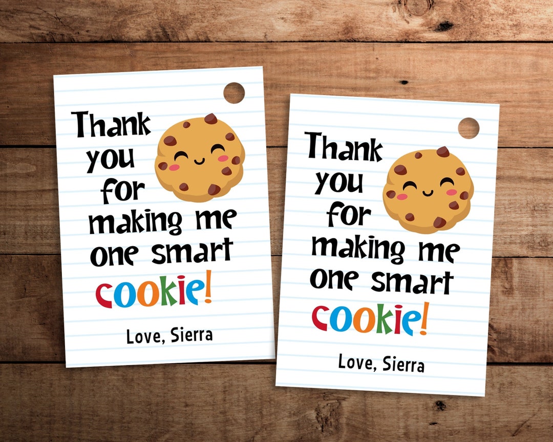 Teacher Appreciation Gift Tag: Smart Cookie Printable (digital Download ...