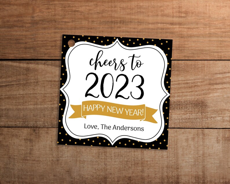 Editable New Year Gift Tag Printable Cheers to 2023 for - Etsy
