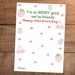 Valentines Day Fruit Snack Card Printable I'm so Berry - Etsy