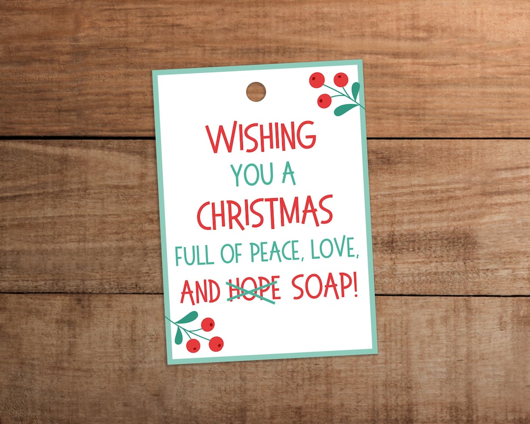 Christmas Soap Gift Tag Printable for Coworker Friend Teacher Nurse ...