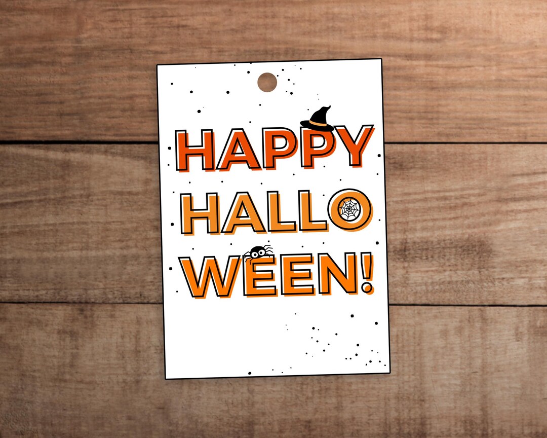Happy Halloween Gift Tag Printable Instant Download Class Friends ...