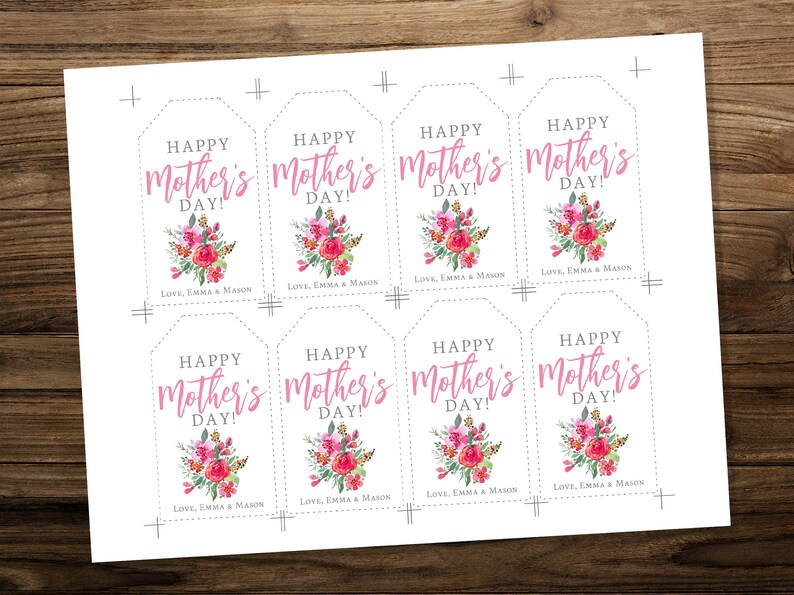 Editable Mother's Day Gift Tags Printable Cookie Tag | Etsy