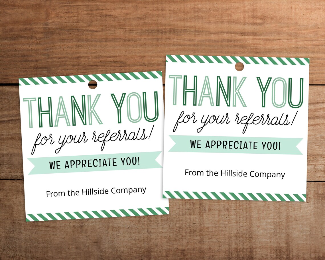 Editable Thank You for Your Referrals Gift Tag Printable for Medical ...