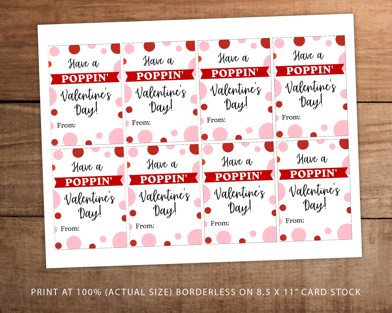 Valentine's Day Gift Tag Printable for Fidget Toys Popcorn Ring Pop - Etsy