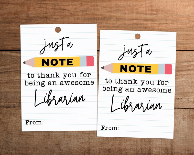 Librarian Appreciation Gift Tag Printable - Etsy