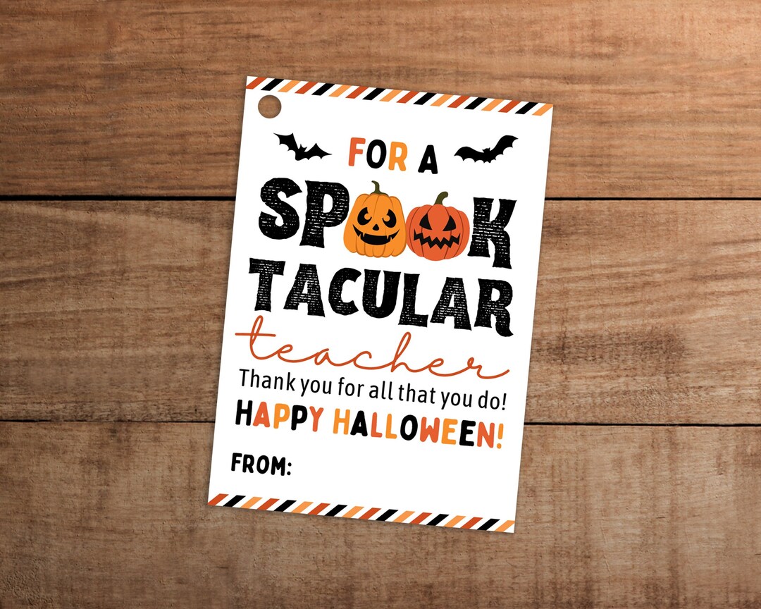 Halloween Teacher Appreciation Gift Tag Printable | Pumpkin Jack-o ...