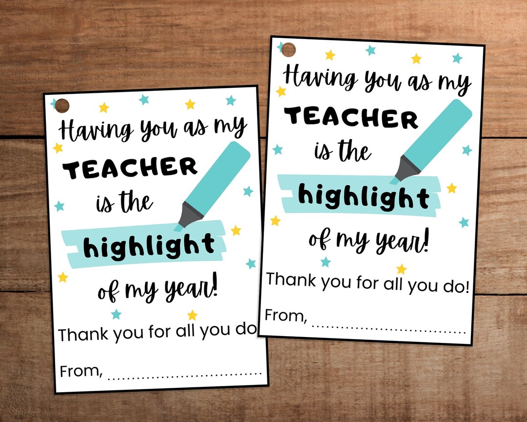 Teacher Appreciation Instant Download Gift Tag Printable for ...