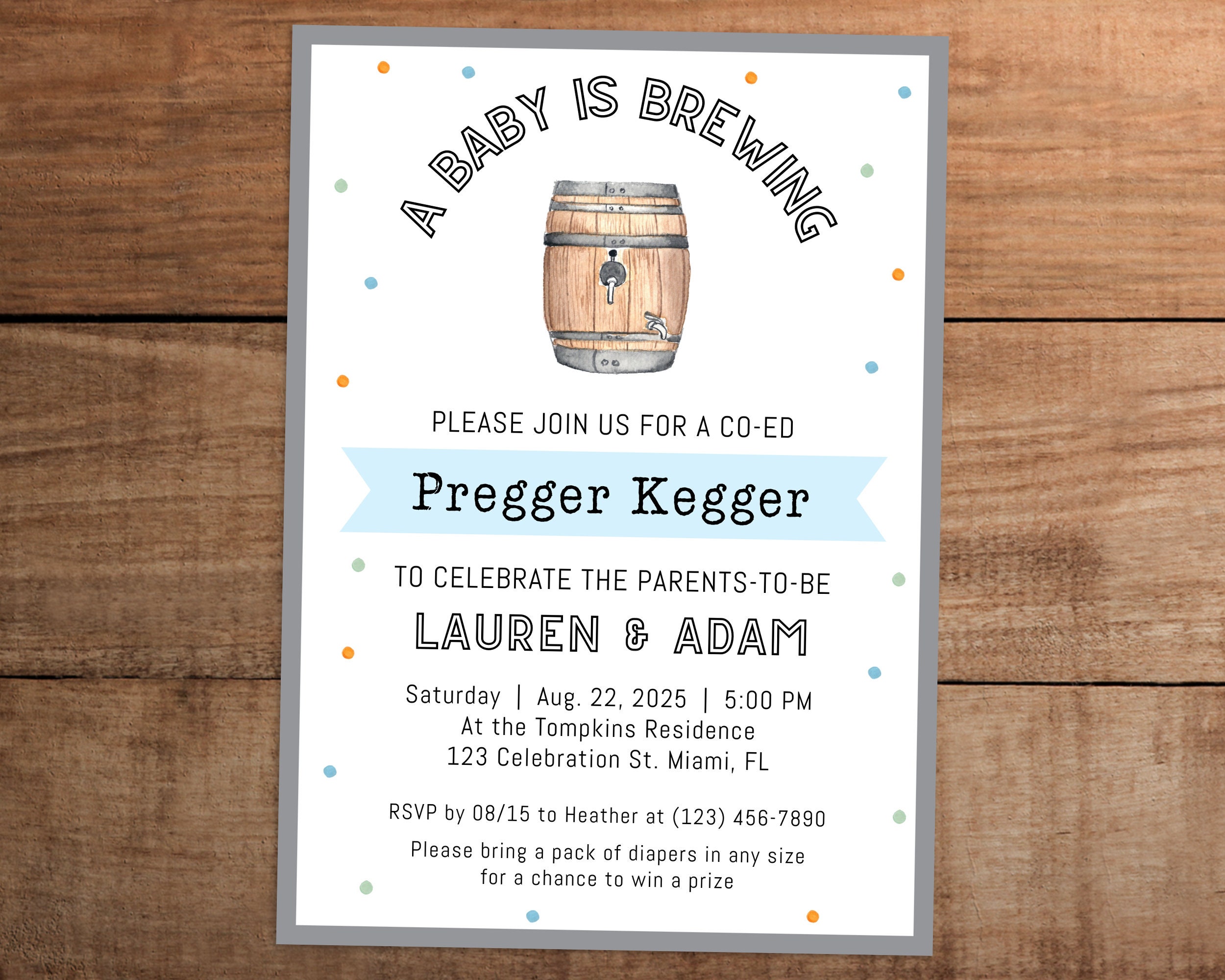 Editable Pregger Kegger Co-ed Baby Shower Party Invitation - Etsy