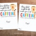 Teacher Appreciation Coffee Caffeine Gift Card Holder Printable, My ...