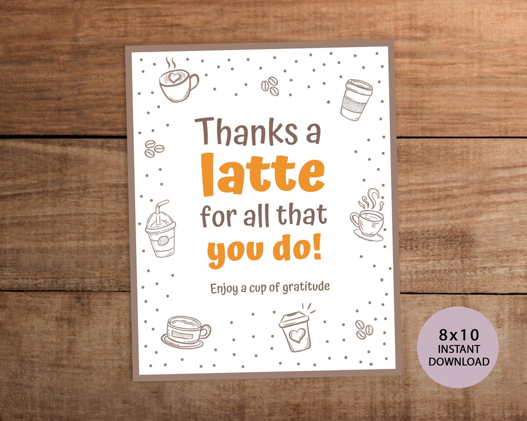 Coffee Bar Appreciation Sign for Teachers Staff Employees Nurses Team ...