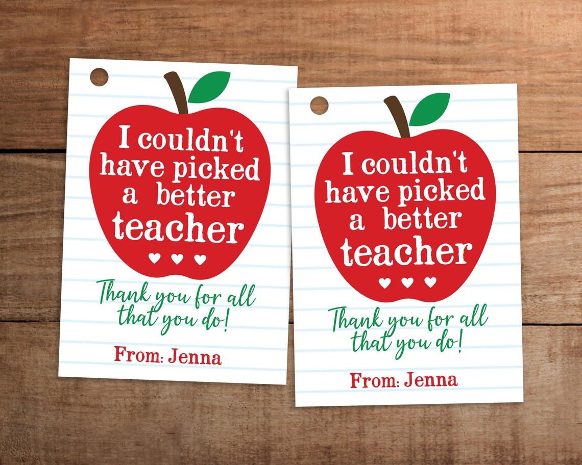 Editable Thank You Gift Tag Printable for Teacher Appreciation - Etsy