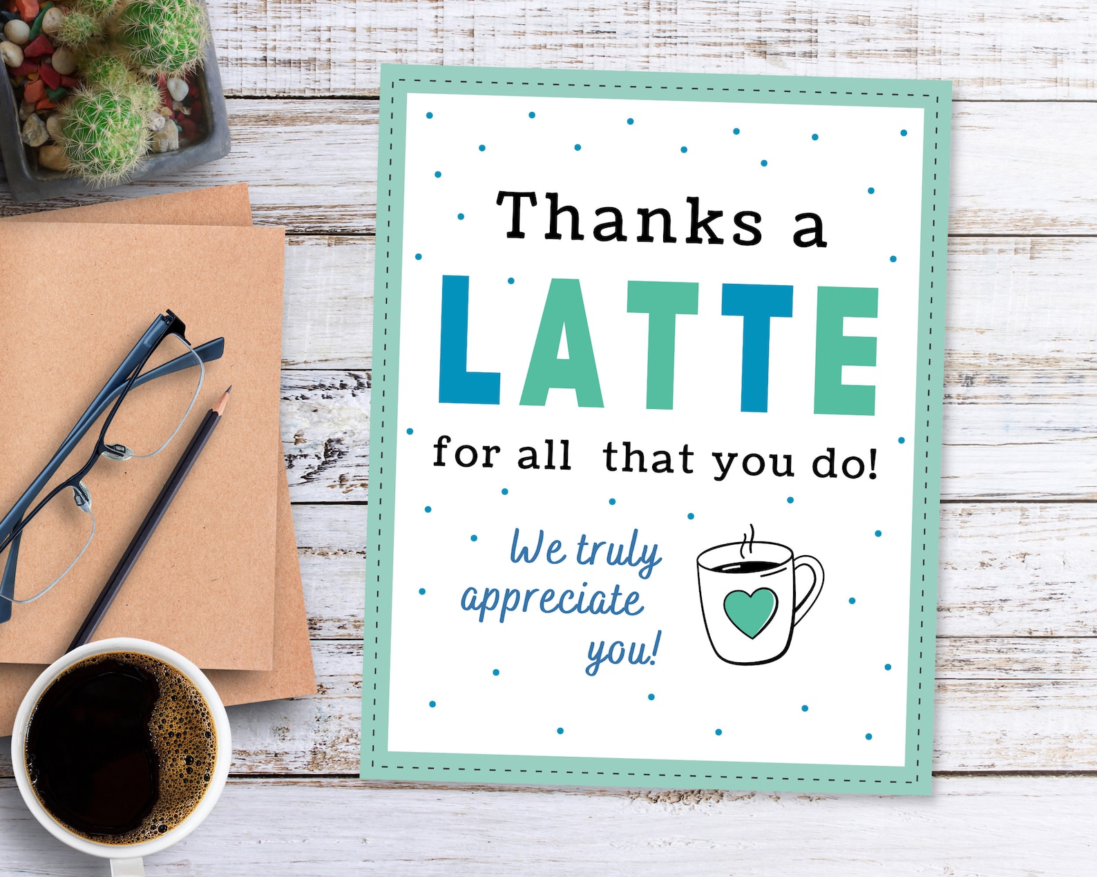 Coffee and Donut Pun Appreciation Sign Printable for Teacher Nurse ...