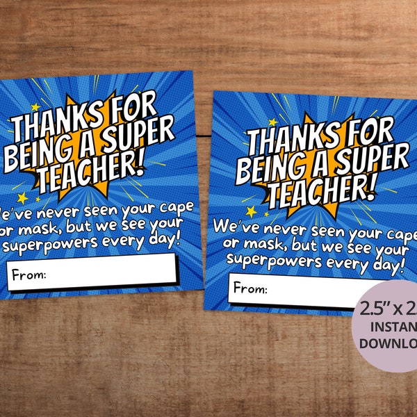 Teacher Appreciation Superhero Theme - Etsy