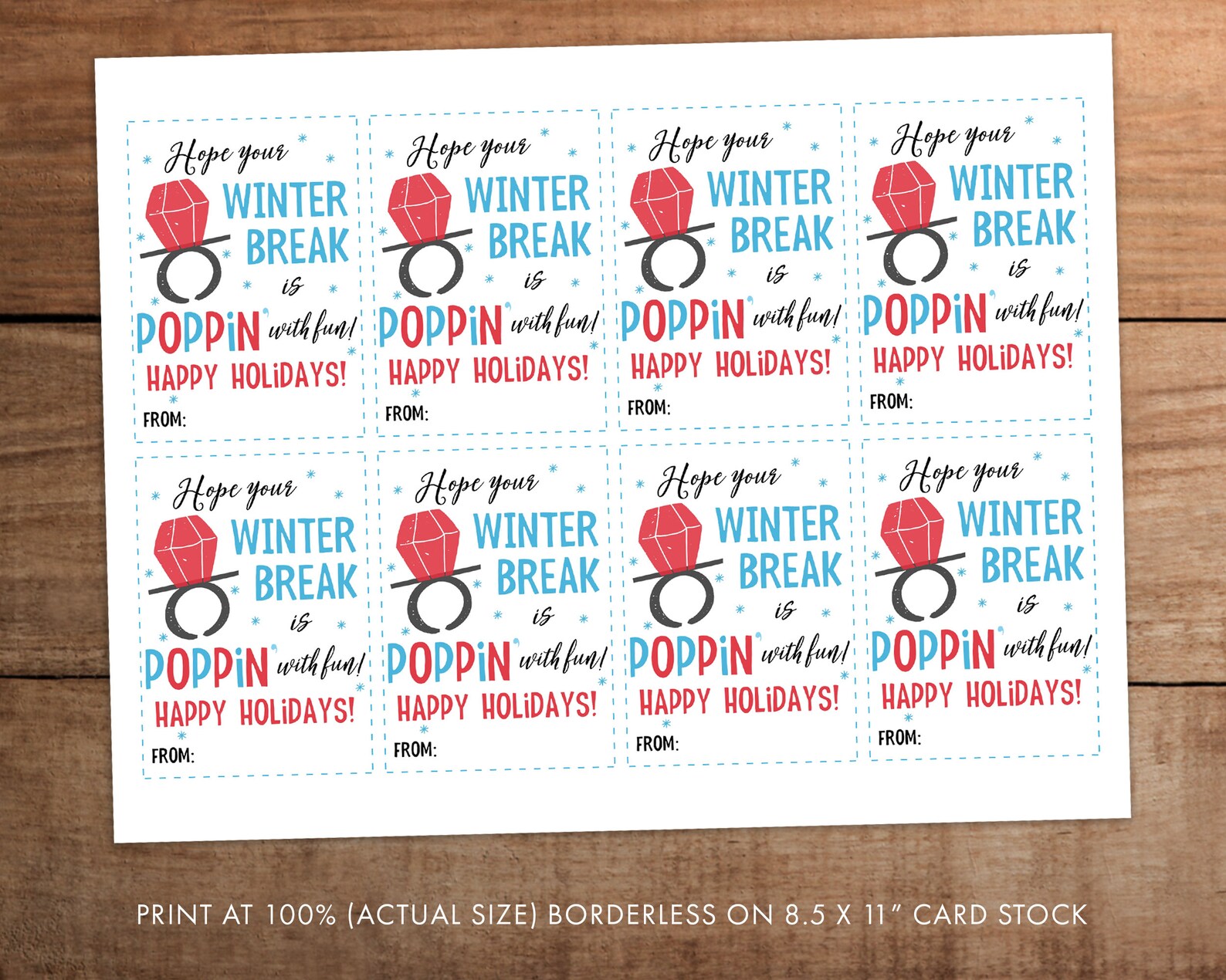 Christmas Ring Pop Candy Treat Gift Tag Printable Hope Your Winter ...