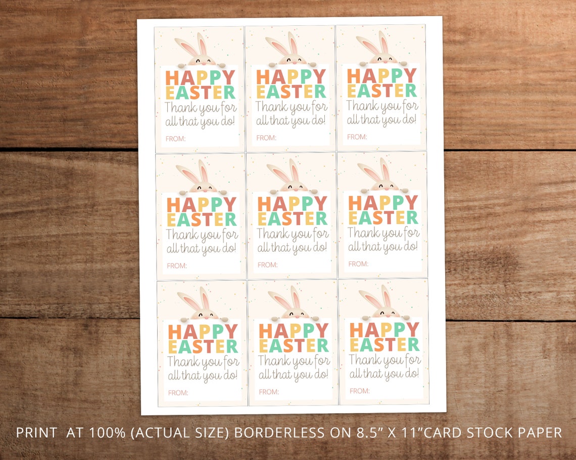 Easter Gift Tag Printable for Teacher Staff Employee Nurse - Etsy