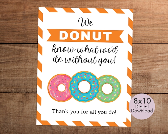8x10 Donut Pun Appreciation Sign for Staff Employee Teacher - Etsy