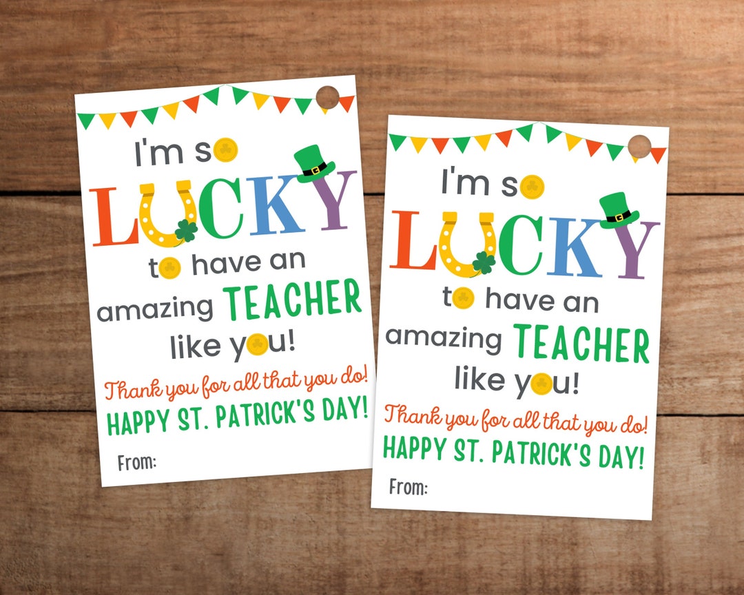 So Lucky to Have an Amazing Teacher Like You St Patrick's Day Teacher ...