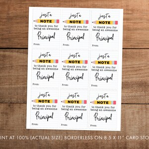 School Principal Appreciation Gift Tag Printable - Etsy