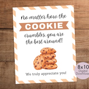 Cookie Appreciation Sign: Funny Staff Thank You Gift (digital Download ...