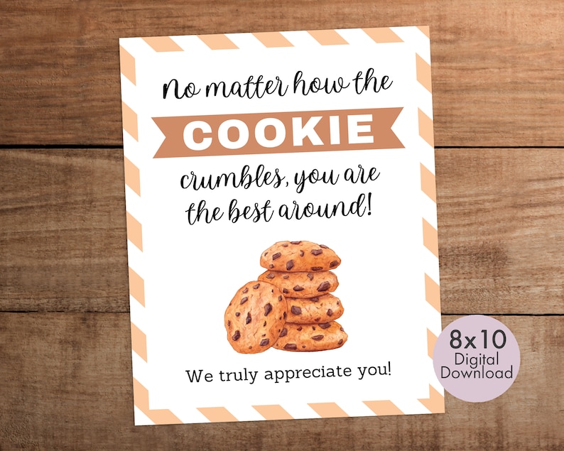 8x10 Cookie Pun Appreciation Sign for Staff Employee Teacher - Etsy