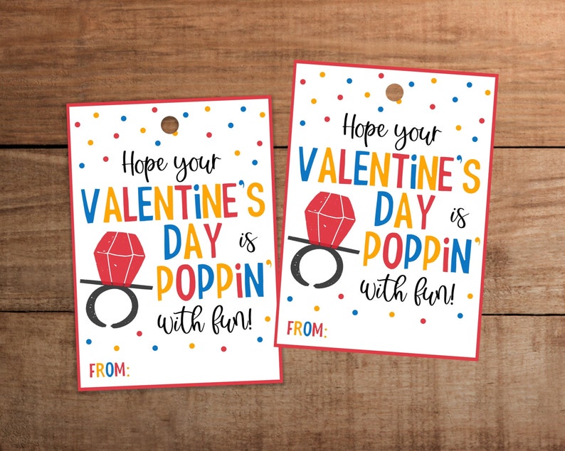 Valentine Ring Pop Candy Gift Tag Printable Kids Classroom Exchange - Etsy