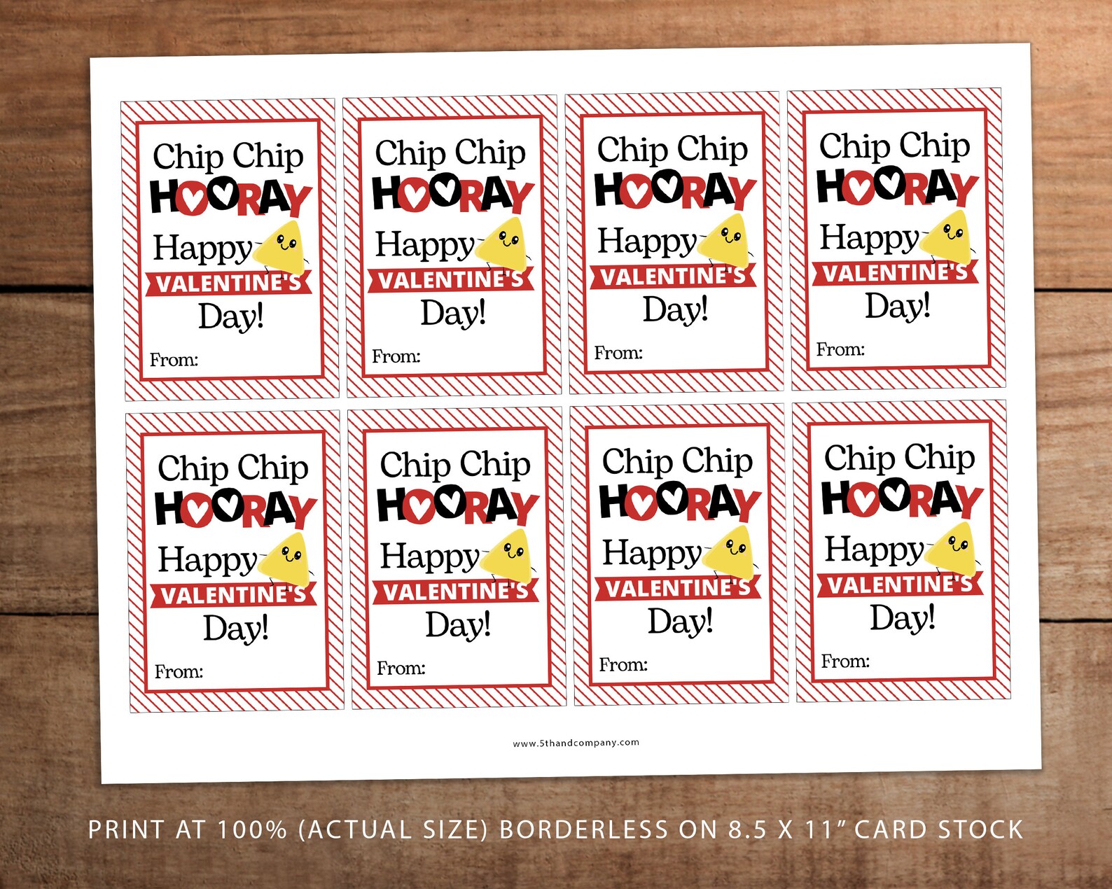 Valentine Gift Tag for Potato Chips Treat Chip Chip Hooray - Etsy