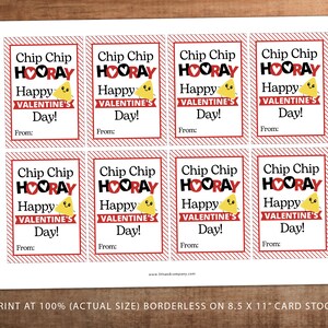 Valentine Gift Tag for Potato Chips Treat Chip Chip Hooray Printable ...