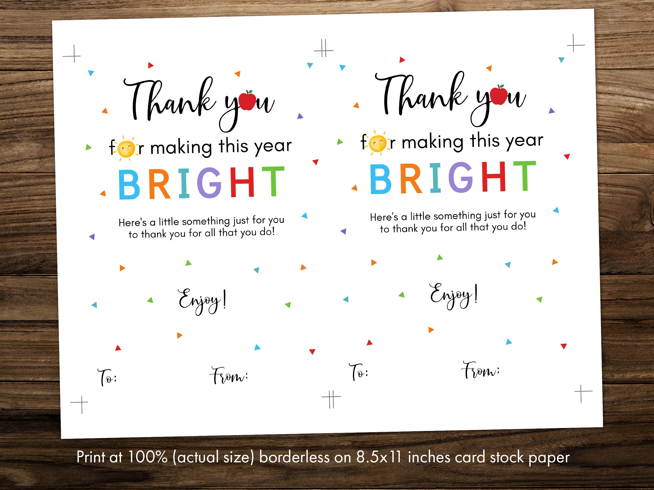 Teacher Appreciation Gift Card Holder Printable Teacher Thank | Etsy