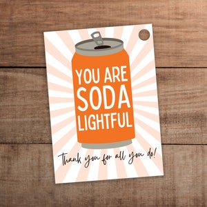 Soda Pop Gift Tag Printable for Teacher Nurse Staff Employee Team ...