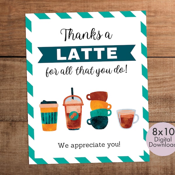 Thanks a Latte - Etsy