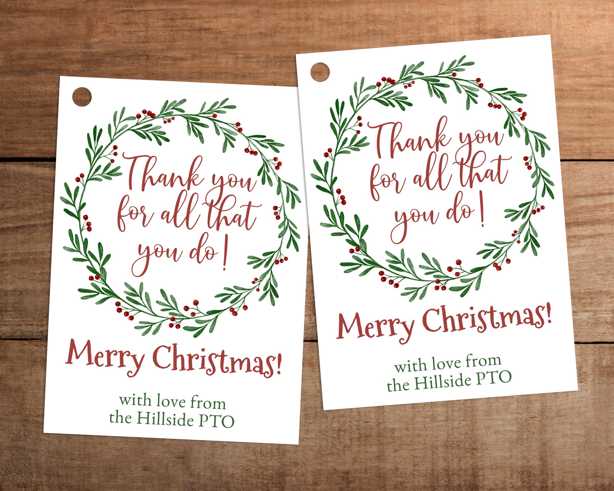 Editable Christmas Thank You Gift Tag Printable for Teacher - Etsy