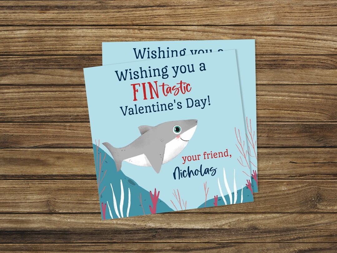 Personalized Gift Tag for Kid's Classroom Valentine's Day Fintastic ...