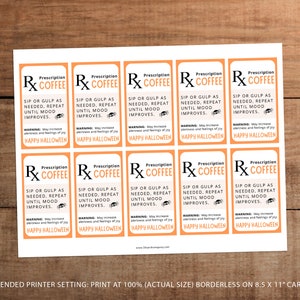 Halloween Coffee Gift Tag Printable for Staff Employee Nurse - Etsy