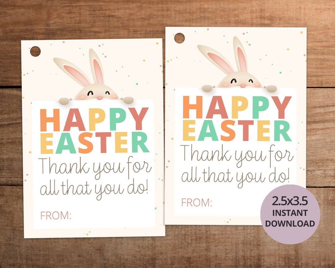 Easter Gift Tag Printable for Teacher Staff Employee Nurse Volunteer ...