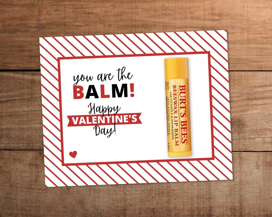 Valentine's Day Lip Balm Gift Tag Card Printable for Teachers School ...