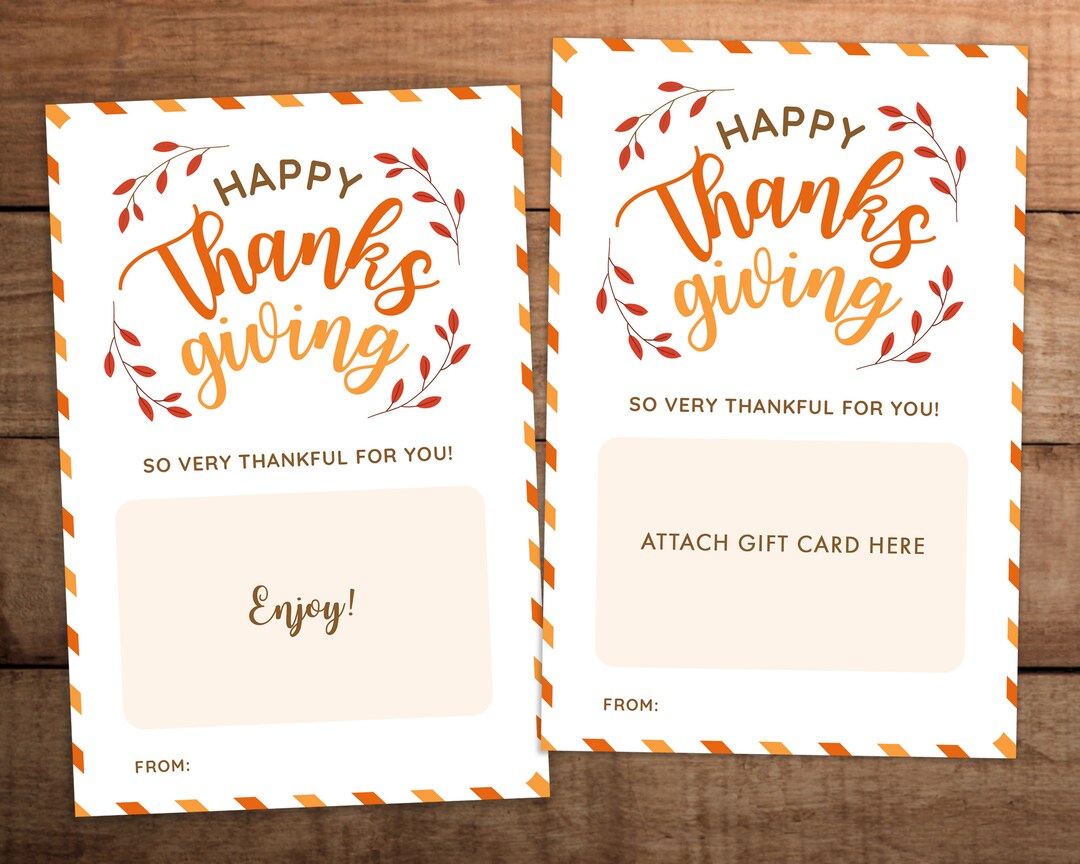 Thanksgiving Appreciation Gift Card Holder Printable so Very Thankful ...