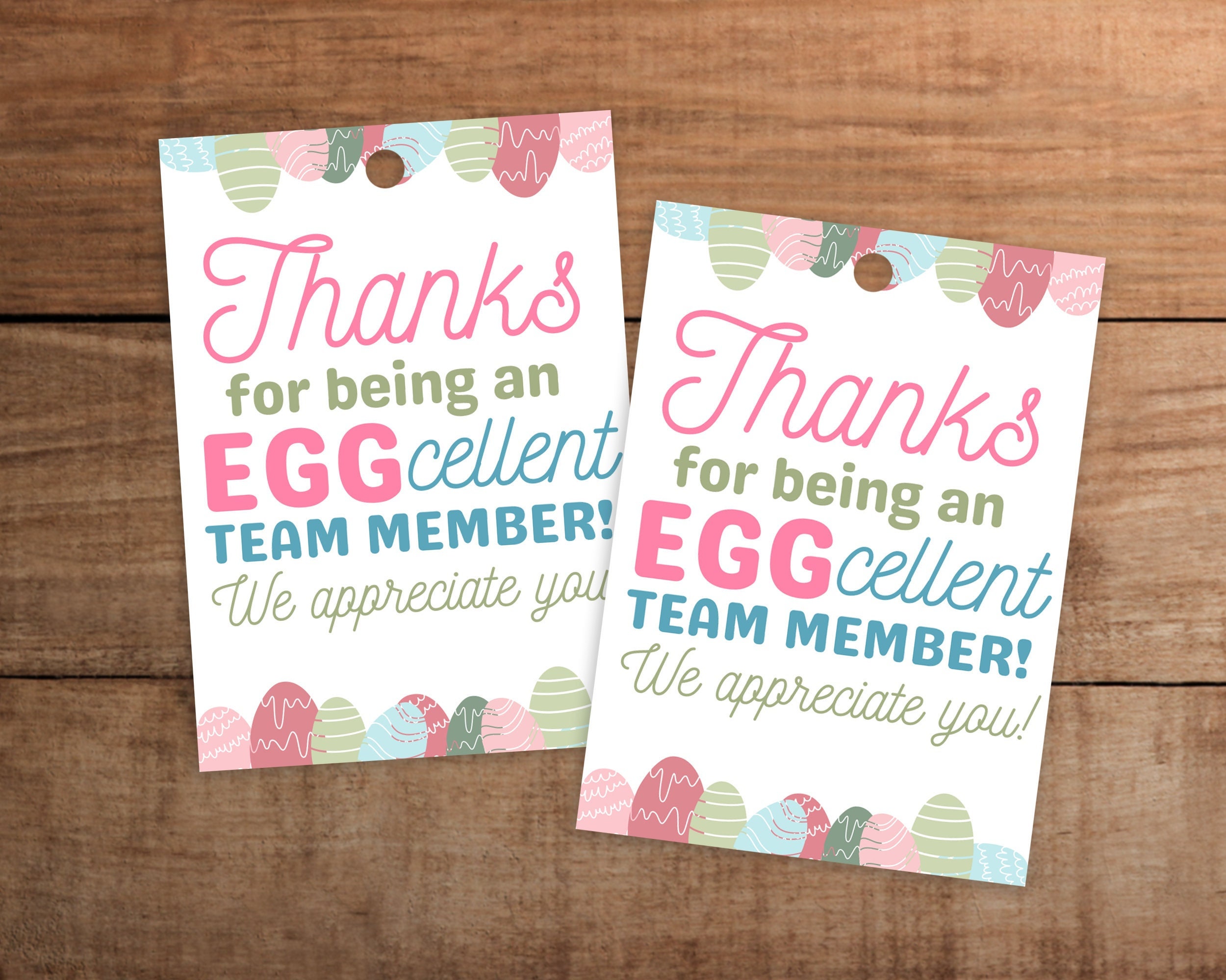 Thanks for Being an Eggcellent Team Member Easter Basket Gift Tag ...