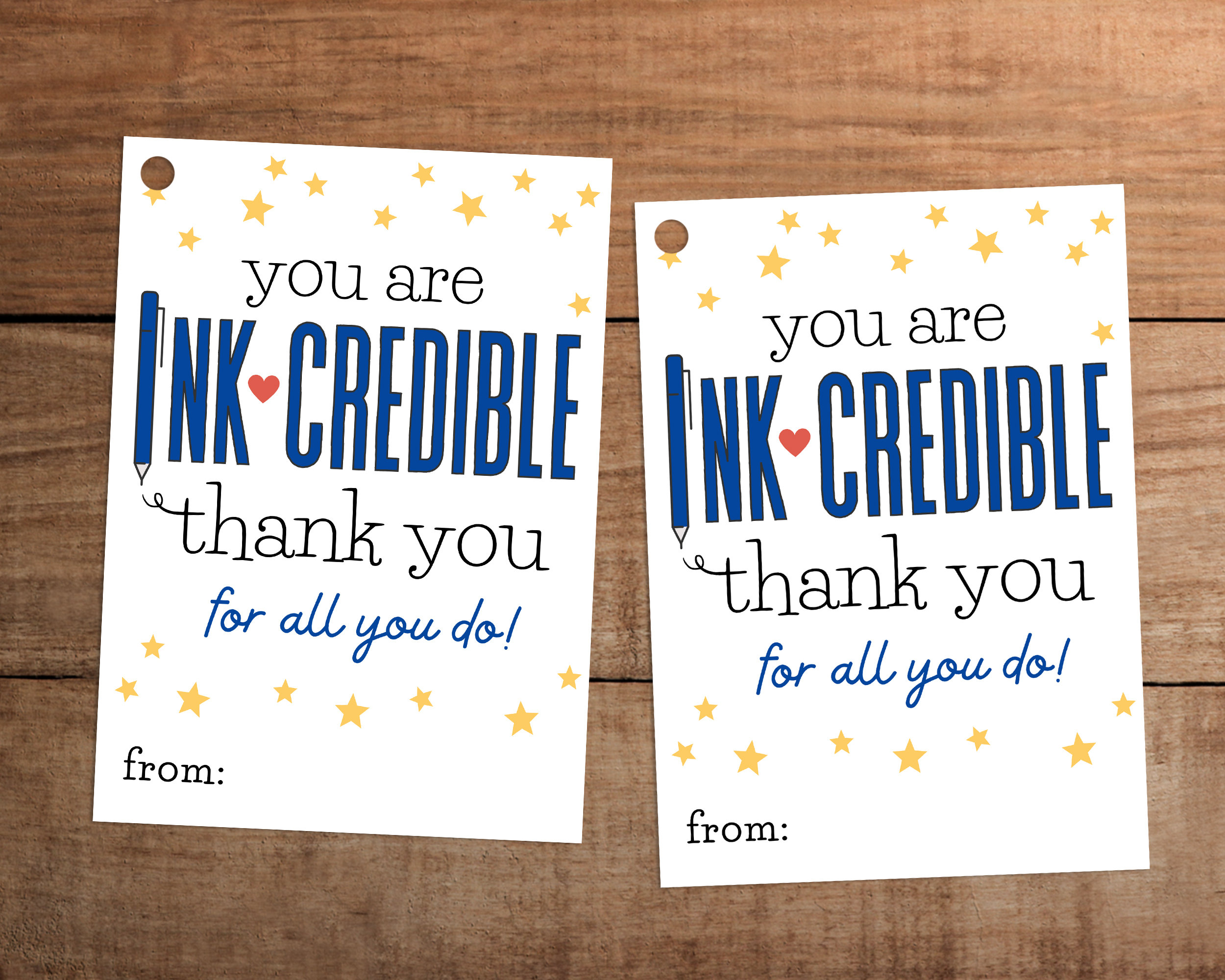 Flair Pen Gift Tag Printable: Teacher Appreciation (digital Download ...