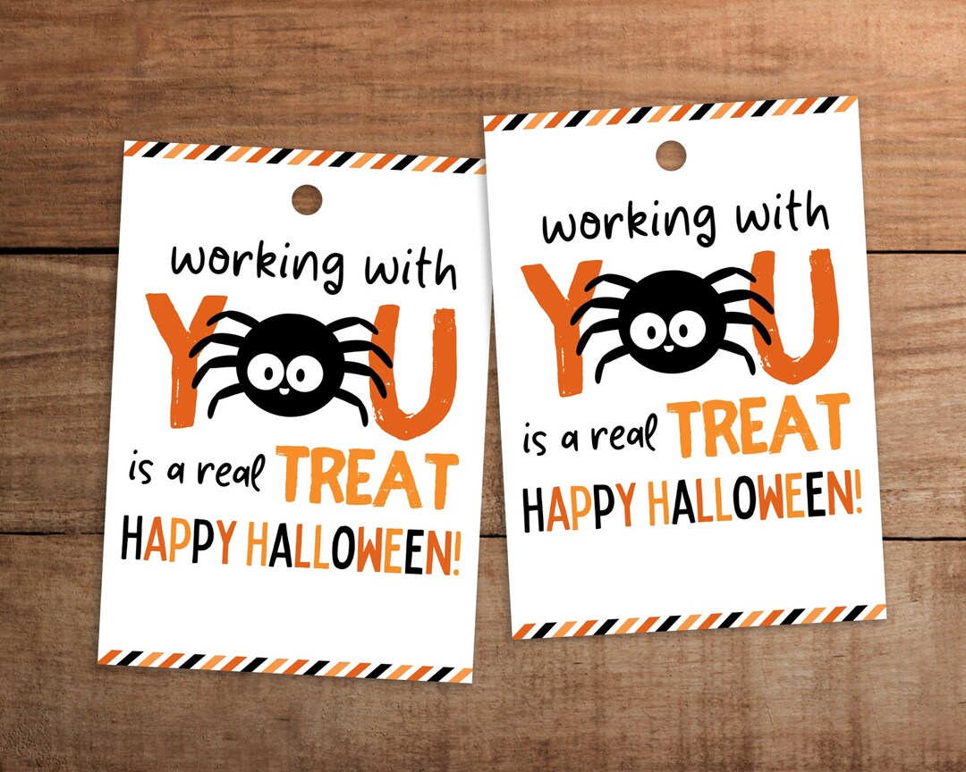 Halloween Appreciation Gift Tags, Spider Treat Design (PDF) - Etsy