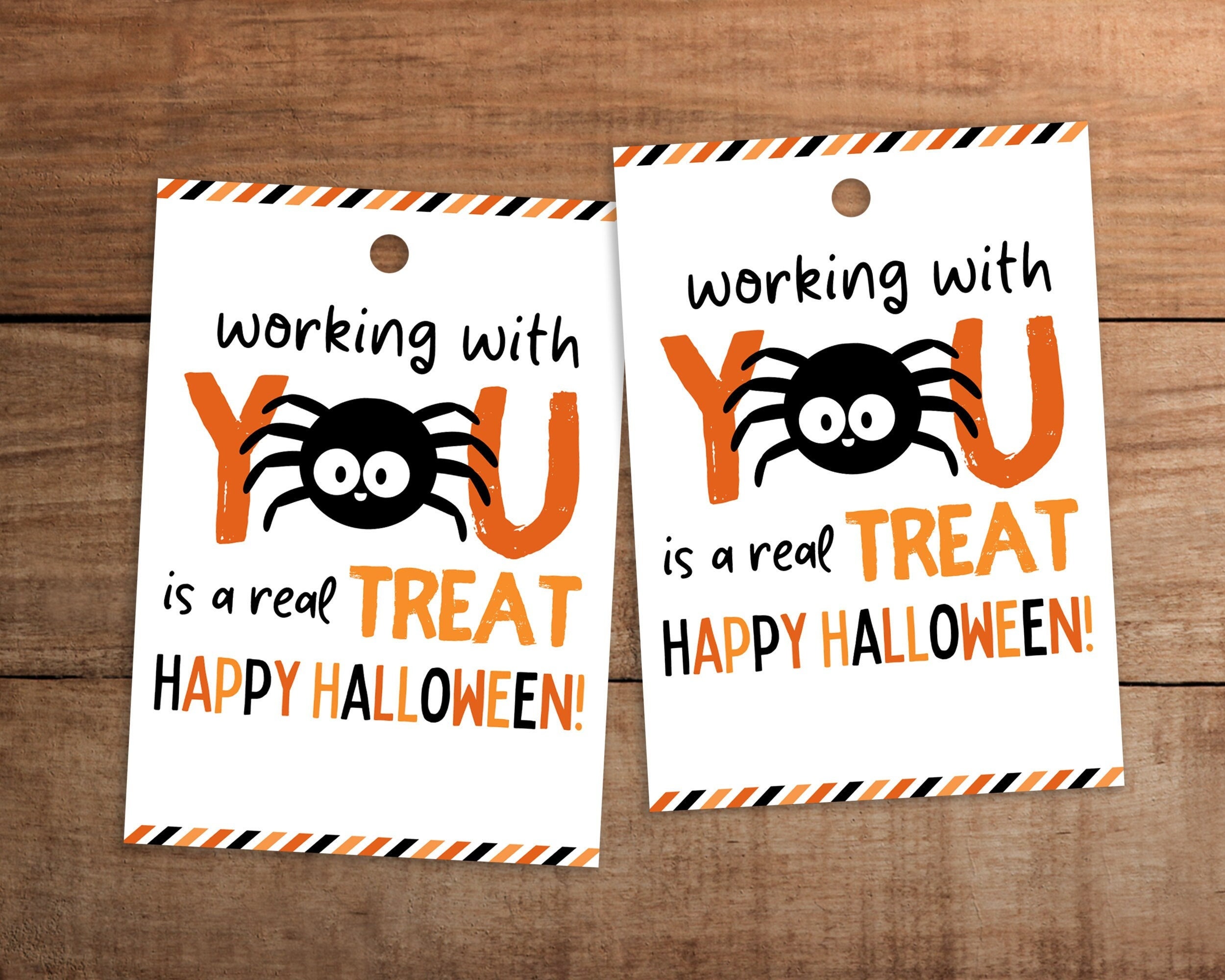 Halloween Appreciation Gift Tags, Spider Treat Design (PDF) - Etsy