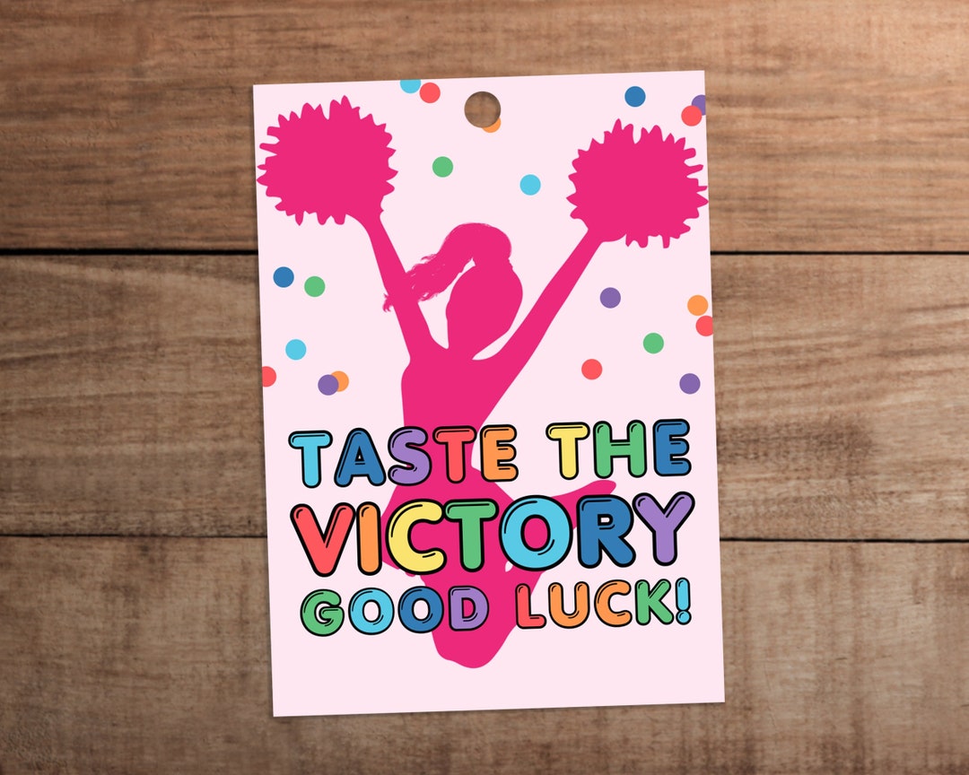 Cheer Team Good Luck Gift Tag Printable Taste the Victory Cheerleading ...