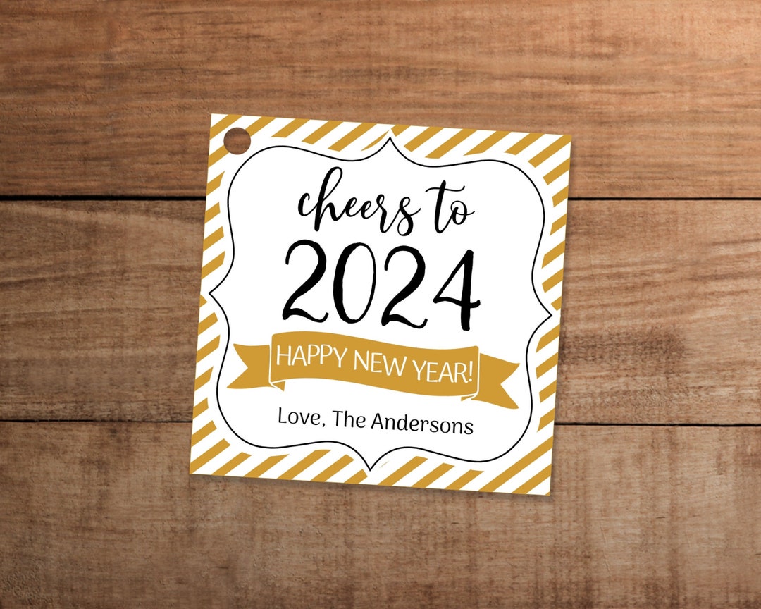 Editable Cheers to 2023 New Year Gift Tag Printable for Coworkers ...